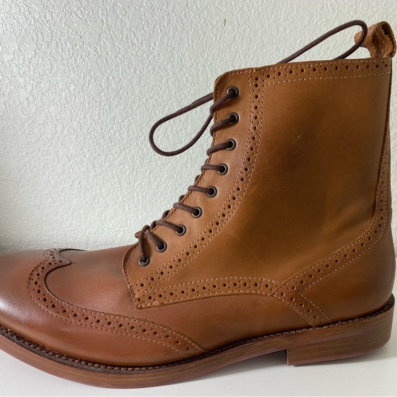 J.D.Fisk | Shoes | New Leather Jd Fisk Brogue Wingtip Boots Lace Up ...